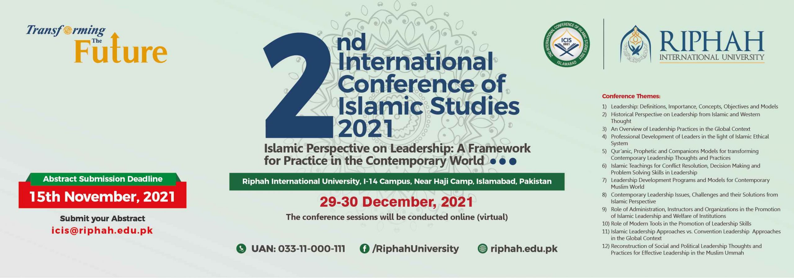 2nd International Conference of Islamic Studies-2021 (ICIS-2021) – 5th ...